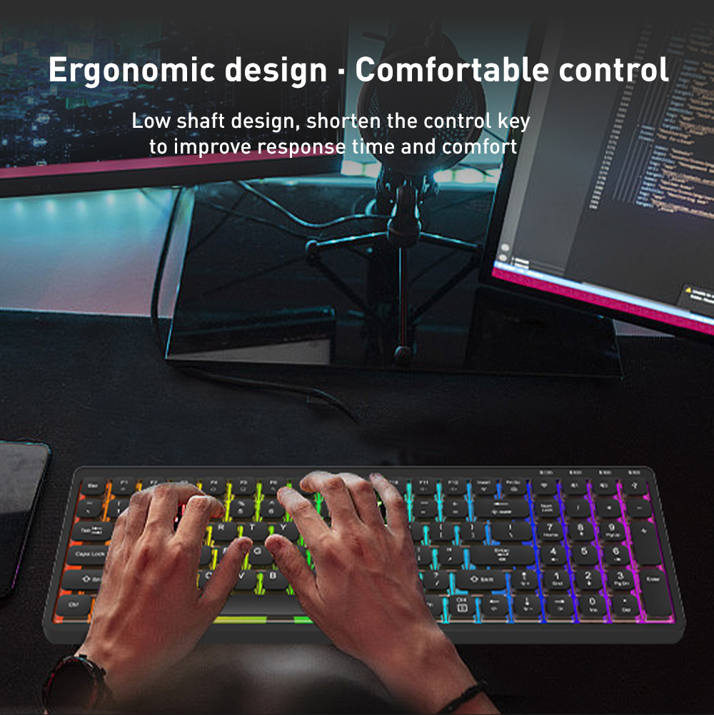 KY-MK301 OEM Manufacturing Wireless Bluetooth Ergonomic Design Comfortable Portable Low-profiles ...