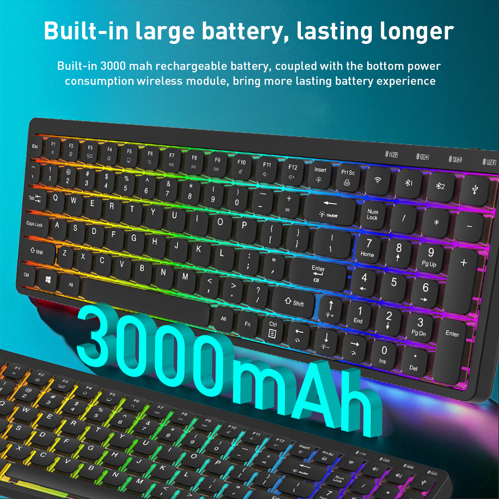 KY-MK301 OEM Manufacturing Wireless Bluetooth Ergonomic Design Comfortable Portable Low-profiles ...