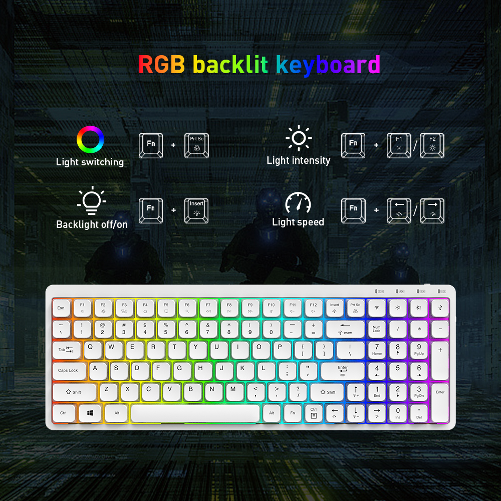 KY-MK301 OEM Manufacturing Wireless Bluetooth Ergonomic Design Comfortable Portable Low-profiles ...